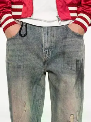 ACUPUNCTURE 1993 Distressed Graphic Print Jeans