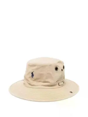 Polo Ralph Lauren Embroidered Logo Bucket Hat - Neutrals