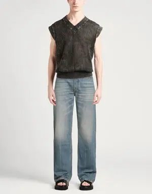 Alexander McQueen Straight-leg Jeans In Cotton And Calfskin - Blue
