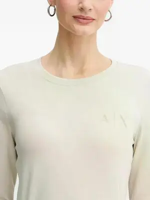 Armani Exchange Long-sleeve T-shirt With Rhinestone Embellished Logo
