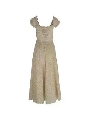 Cult Gaia Leyo Midi Dress With Ruffled Detailing