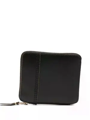 Comme Des Garçons Contrast-stitch Zip-around Wallet - Black
