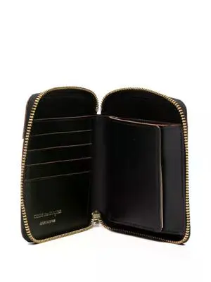 Comme Des Garçons Contrast-stitch Zip-around Wallet - Black