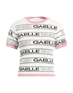 GAËLLE PARIS Metallic Stripe Crewneck Sweater - Ivory