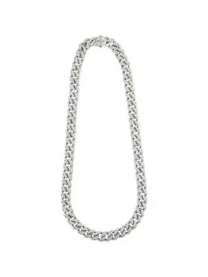 Emanuele Bicocchi Tone Studded Curb-chain Necklace - Silver