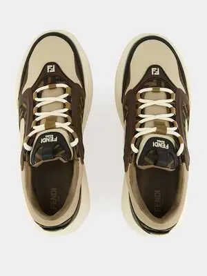 Fendi Force Paneled Low Top Sneakers - Multicolour