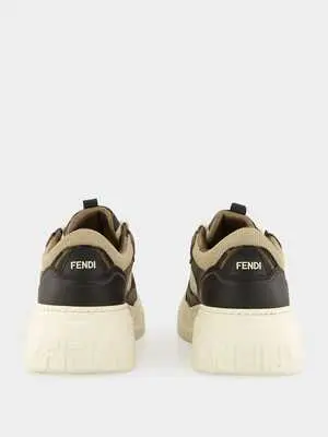 Fendi Force Paneled Low Top Sneakers - Multicolour