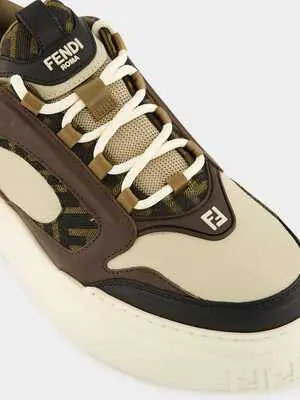 Fendi Force Paneled Low Top Sneakers - Multicolour