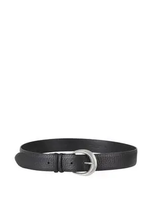Orciani Leather Belt With Silver-tone Buckle - Black