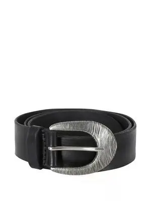 Orciani Engraved Buckle Leather Belt
