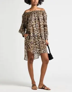 DEPARTMENT 5 Leopard Print Ramie Mini Shirt Dress