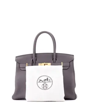 Hermès Birkin 30 Handbag Grey Togo With Rose Gold Hardware - Etain