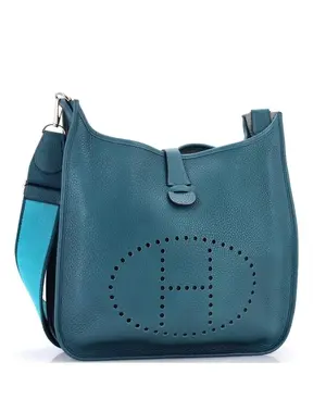 Hermès Gm Evelyne Bag Gen Iii Clemence - Blue