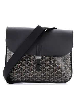Goyard Coursier Messenger Bag Coated Canvas And Leather - Black