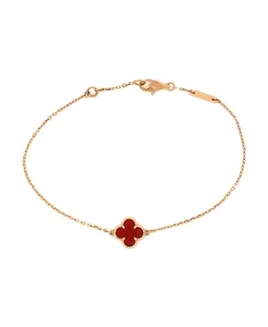 VAN CLEEF & ARPELS Sweet Alhambra Bracelet 18k Rose Gold And Carnelian - Pink