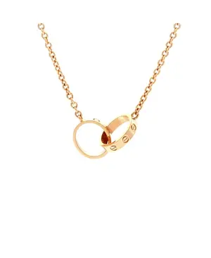 CARTIER Love Interlocking Necklace 18k Rose Gold, 17.25 - Pink