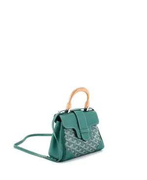 Goyard Structured Saigon Top Handle Bag Coated Canvas With Leather - Green