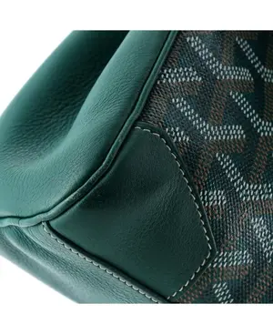 Goyard Structured Saigon Top Handle Bag Coated Canvas With Leather - Green