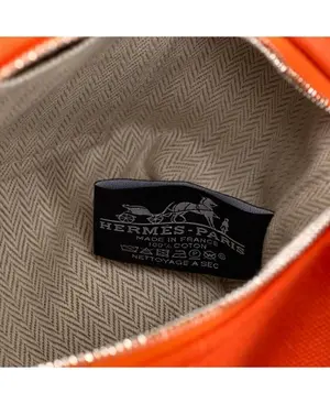 Hermès Pm Bride-a-brac Travel Case Toile - Orange