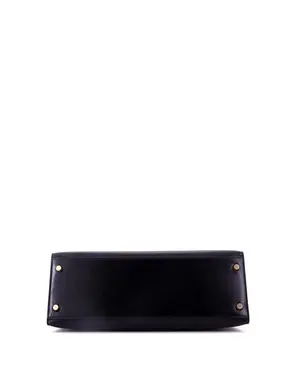 Hermès Kelly 32 Handbag Black Box Calf With Gold Hardware - Noir