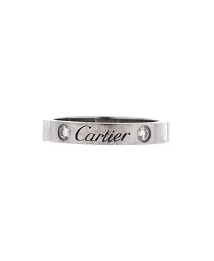 CARTIER Cartier 3mm C De Cartier Platinum Band Ring With 2 Diamonds