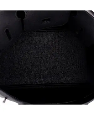 Hermès Birkin 30 Handbag Black Epsom With Palladium Hardware - Noir