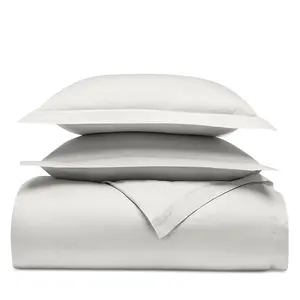 BOLL & BRANCH Signature Organic Cotton Hemmed Duvet Cover Set, Full/queen - Mist