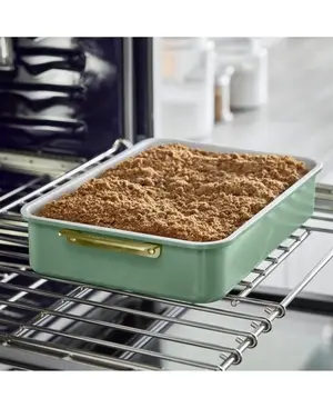 GREENPAN Reserve Healthy Ceramic Nonstick Bakeware, Rectangular Cake Pan - Sage