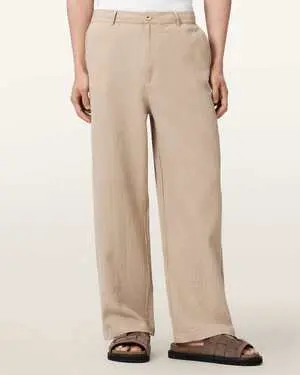 ALLSAINTS Taiko Loose Fit Organic Cotton Pants - Brown