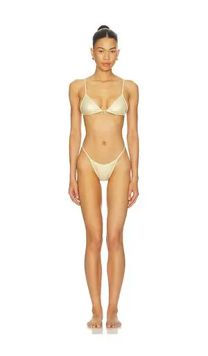 FAE Lumi Metallic Bikini Top - Gold