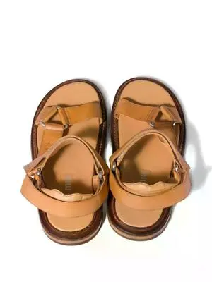 Miu Miu Calfskin Leather Outdoor-inspired Sandals - Neutrals