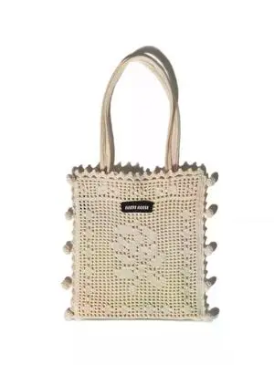 Miu Miu Cotton Crochet Handbag