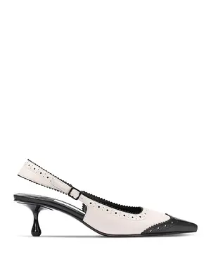 JIMMY CHOO Amel 50 Slingback Pumps - Black/bone