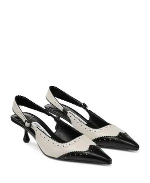 JIMMY CHOO Amel 50 Slingback Pumps - Black/bone