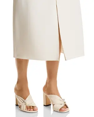 JIMMY CHOO Rafi Block Heel Sandals - Latte