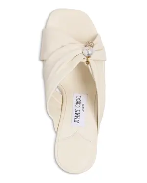 JIMMY CHOO Rafi Block Heel Sandals - Latte