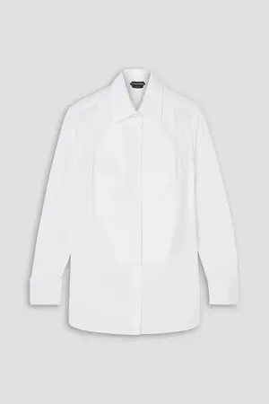 TOM FORD Cotton Poplin Jacquard Trim Shirt