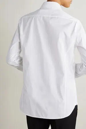 TOM FORD Cotton Poplin Jacquard Trim Shirt