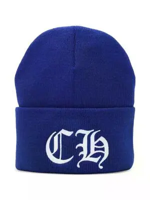 Chrome Hearts Embroidered Logo Patch Beanie - Blue