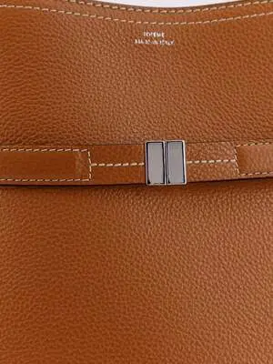 TOTEME Textured Leather Bucket Bag With Frontal Clasp - Brown