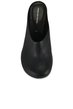 Dries Van Noten Leather Mule With Sculptural Block Heel