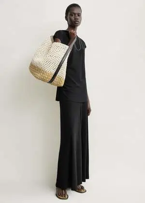 TOTEME Belted Raffia Tote
