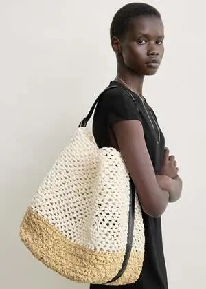 TOTEME Belted Raffia Tote