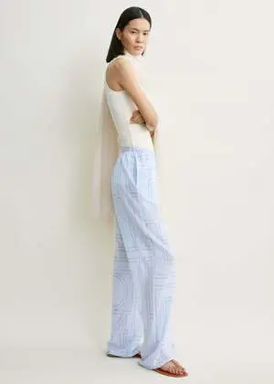 TOTEME Monogram Cotton-blend Pajama Bottoms