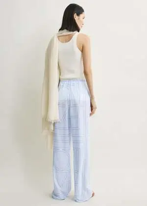 TOTEME Monogram Cotton-blend Pajama Bottoms