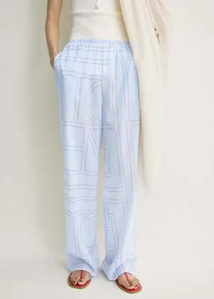 TOTEME Monogram Cotton-blend Pajama Bottoms