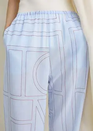 TOTEME Monogram Cotton-blend Pajama Bottoms