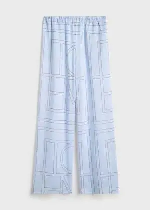 TOTEME Monogram Cotton-blend Pajama Bottoms