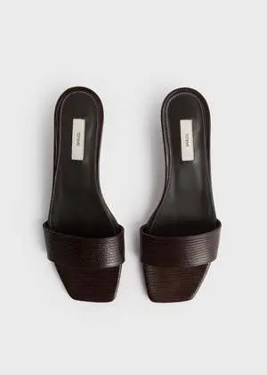 TOTEME Slim Lizard-embossed Leather Mule Sandals