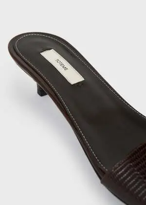 TOTEME Slim Lizard-embossed Leather Mule Sandals